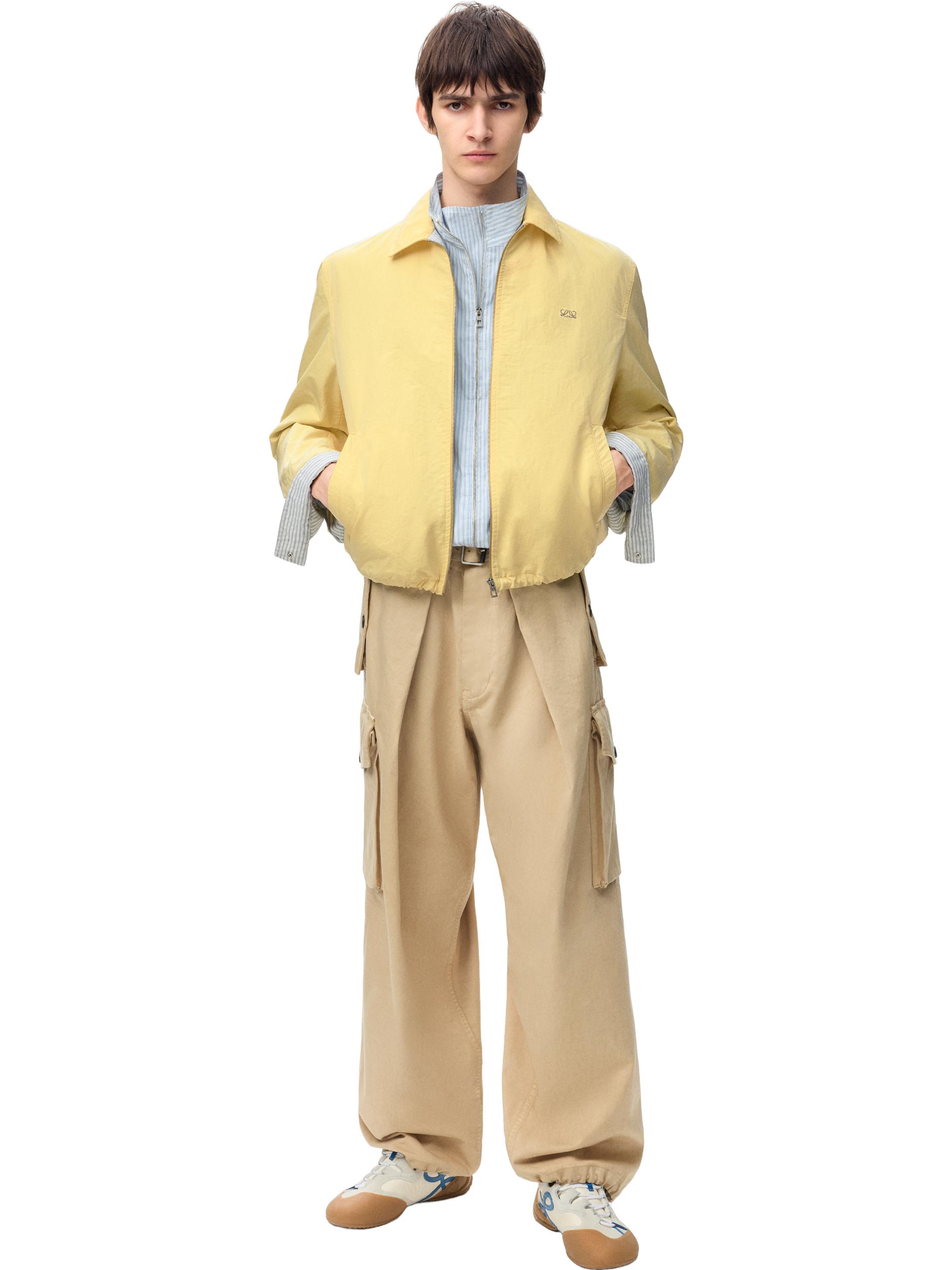 LOEWE LOEWE Zip-Up Jacket in Technical Cotton with Embroidered Logo